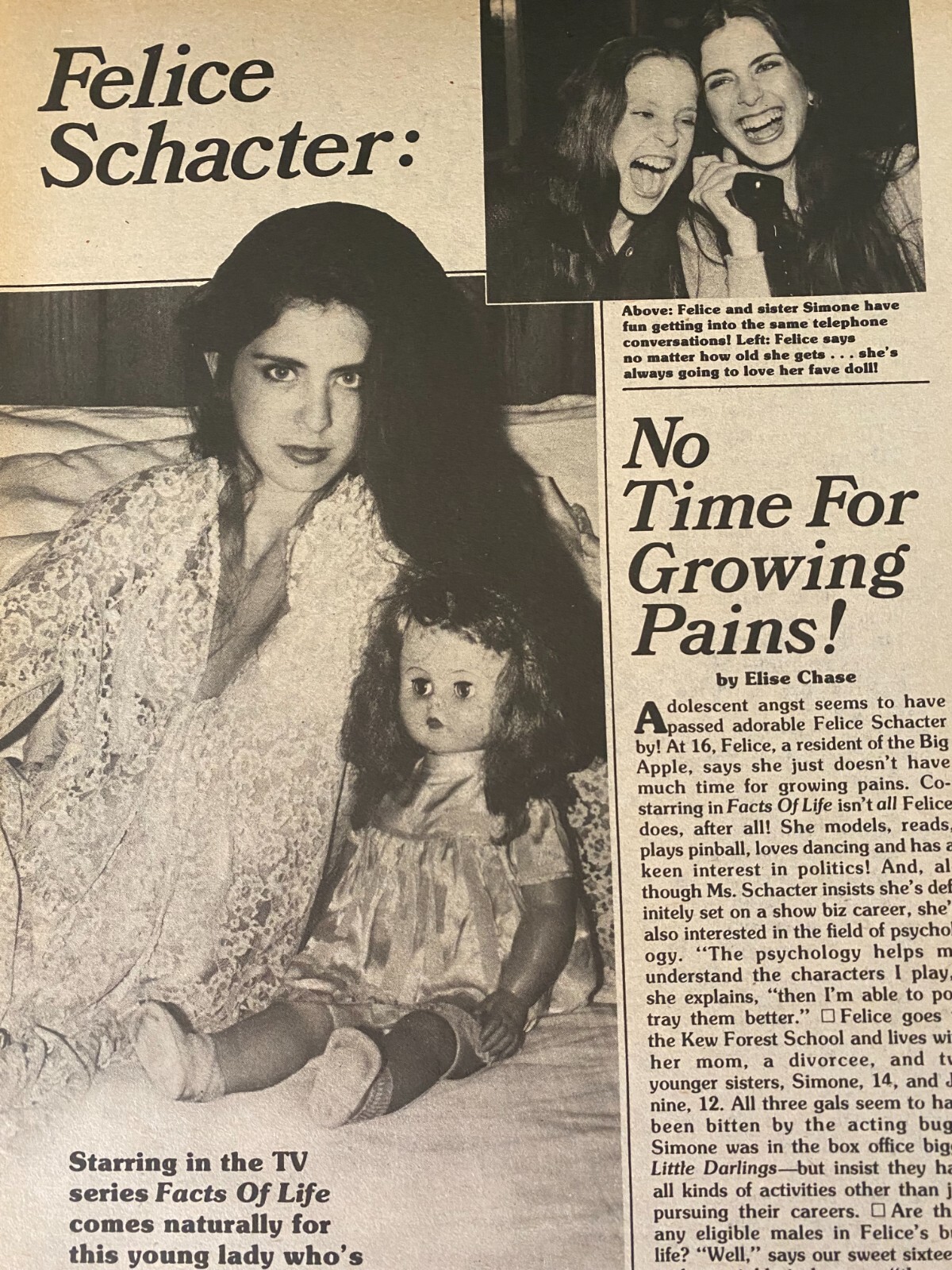 Felice Schachter, The Facts of Life, Full Page Vintage Clipping | eBay