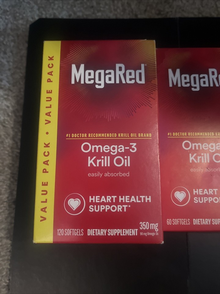 3 Schiff MegaRed Omega-3 Krill Oil, 350mg & 500mg, 120-60-40 Count EXP ...
