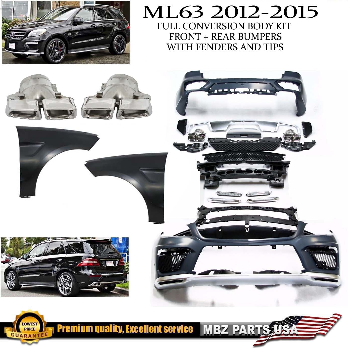 ML63 Body Kit AMG Bumper ML550 ML350 ML Mesh DRL New 2012 2013 2014 ...