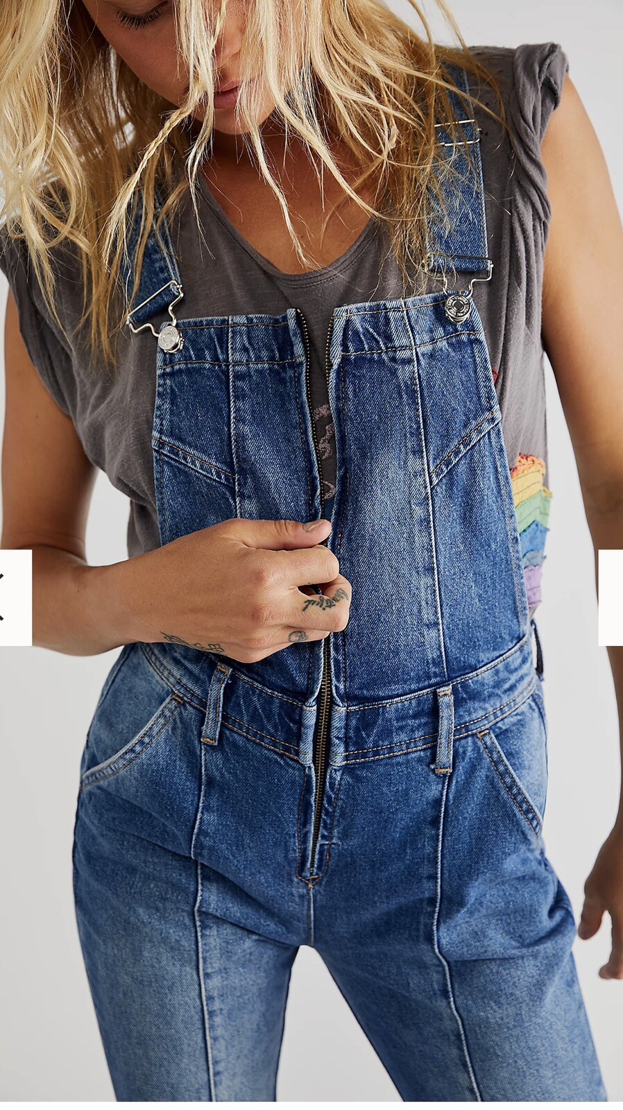 Free People We the Free Camilla Slim Bootcut Overalls Rolling River ...