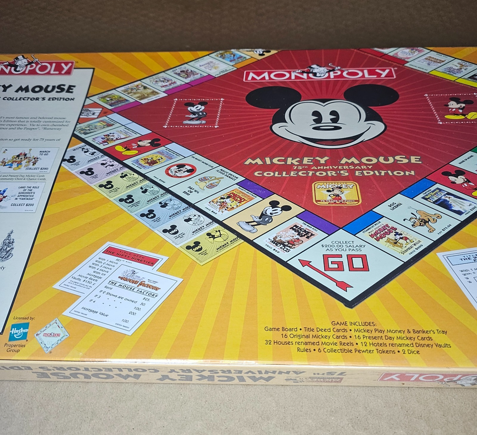 2004 MICKEY MOUSE MONOPOLY 75TH ANNIVERSARY BOARD GAME NOS UNOPENED PEWTER TRADE | eBay