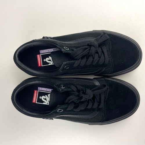 VANS PopCush Old Skool NWOT Triple Black Canvas Suede Mens (4.5) Skate ...