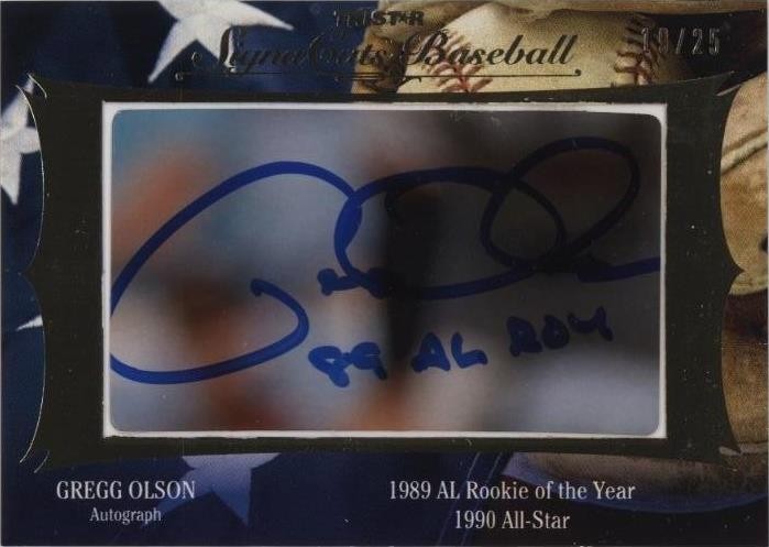 2012 TRISTAR Signa Cuts Cut Autographs - Gregg Olson Gold /25 (AU) for ...