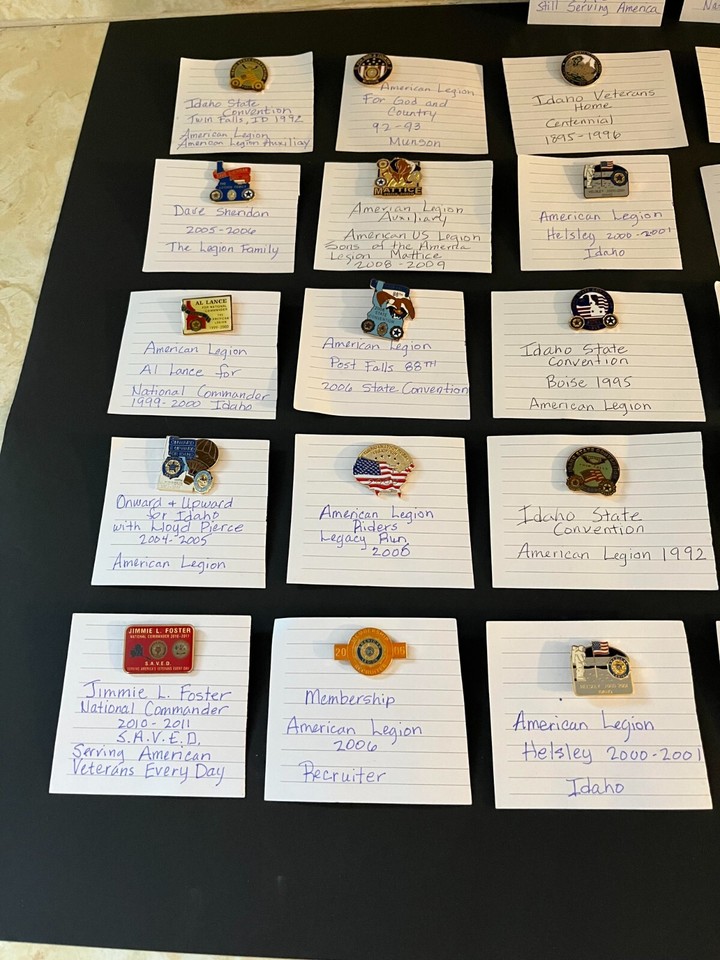 VINTAGE LOT OF 33 LAPEL PIN COLLECTION ( AMERICAN LEGION ) EXCELLENT ...