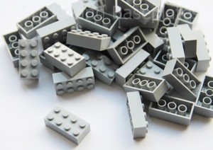LEGO BRICKS 25 x LIGHT GREY 2x4 Pin - From New Sets Sent in a Clear ...