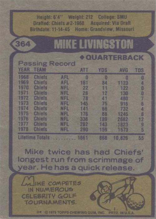 1979 Topps Mike Livingston #364 for sale | eBay