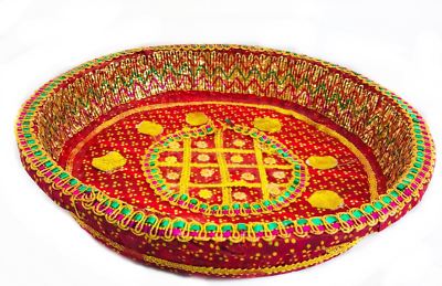 Decorative Tray Chaab Sequins Indian Wedding Xmas Gift Pooja Festive ...