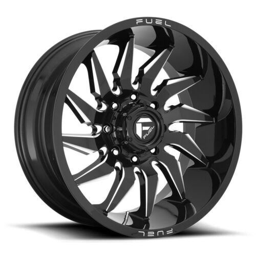 4-Fuel D744 Saber 20x9 8x6.5" +1mm Black/Milled Wheels Rims 20" Inch | eBay