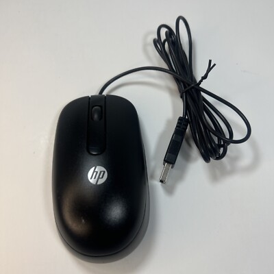 Genuine HP USB Optical Mouse 672654-001 Black Wired 2 Button Scroll ...