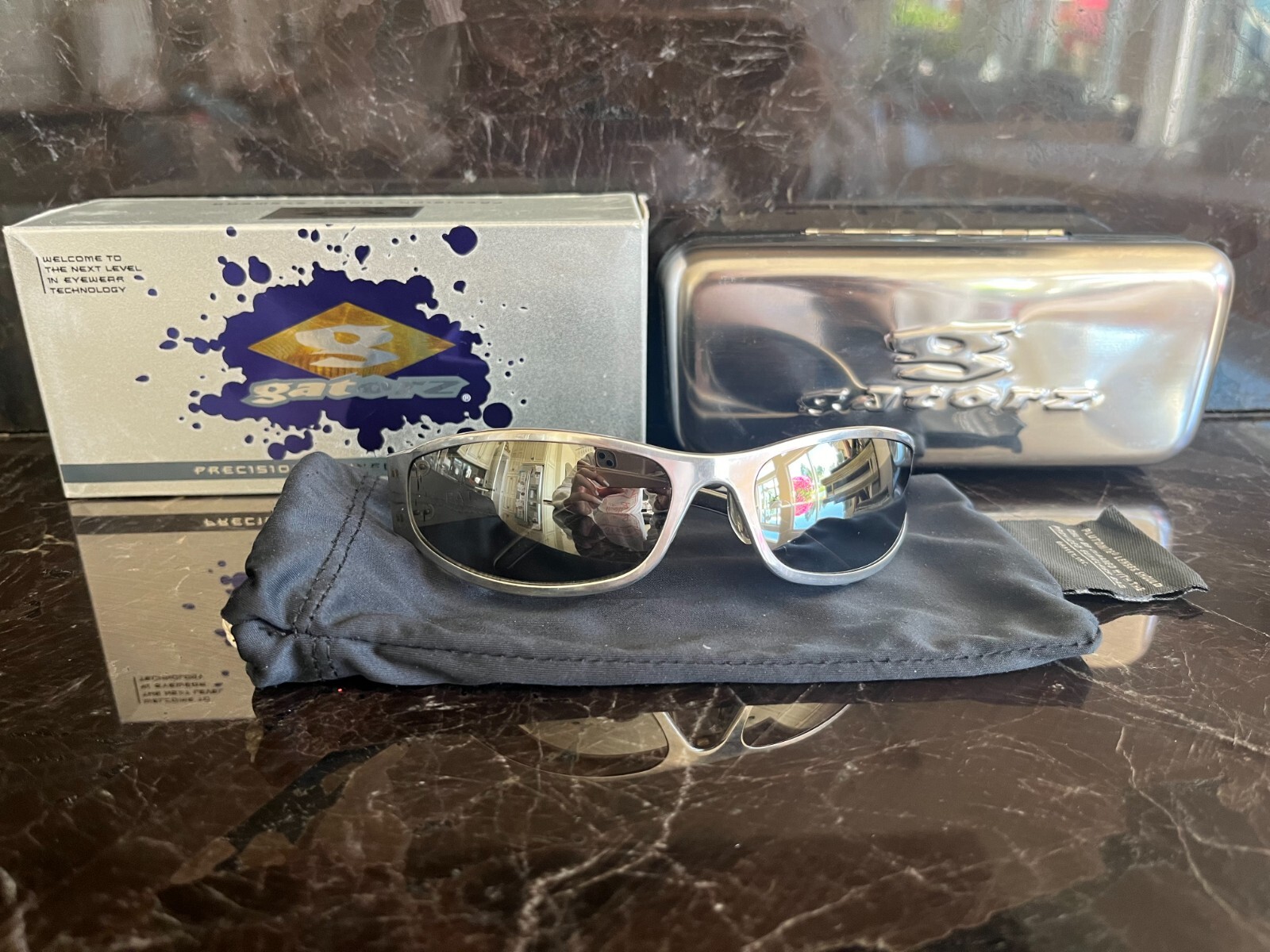 rare vintage gatorz silver aluminum magnum sunglasses… - Gem