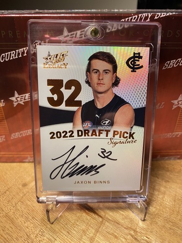 Jaxon Binns DPS Signature AFL Select Legacy 2023 Carlton #38/175 | eBay