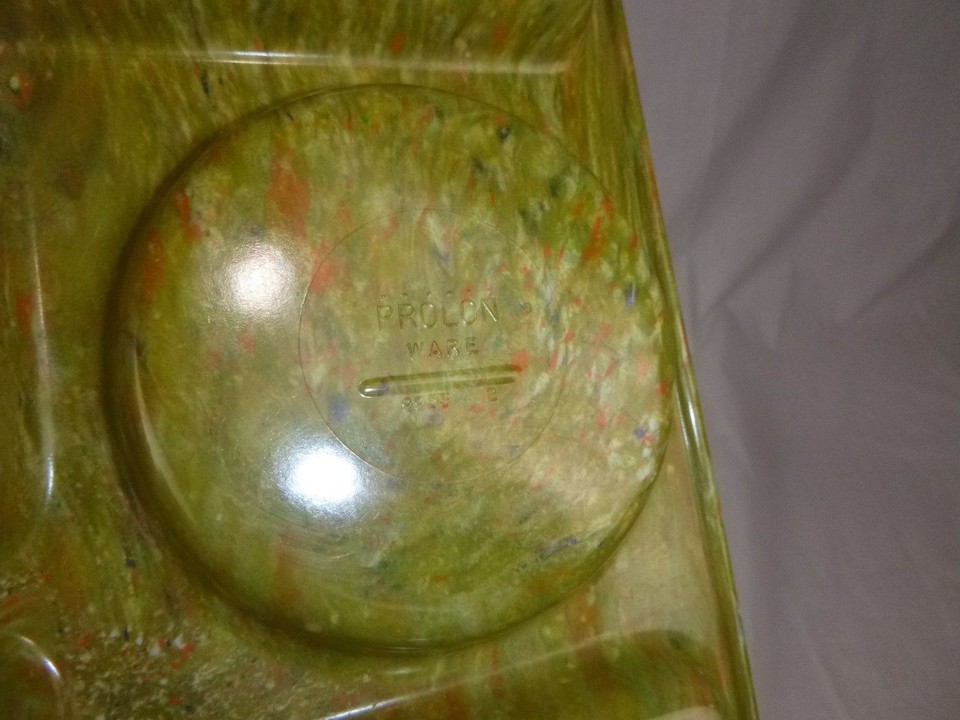 Pr Vtg Prolon Ware Cafeteria Style Lunch Trays Confetti Melamine Melmac ...