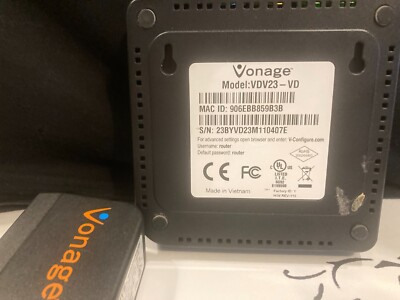 Vonage VDV23-VD Phone Service Box and Power Supply Only VoIP Internet ...