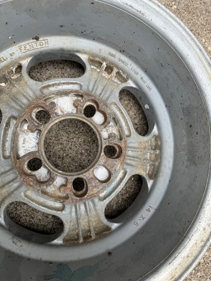 Pair 14X6 Fenton Gyro Slot Mag Racing Wheels Unilug 5 X 4.5 4.75 GM ...