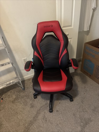 Emerge Vortex Bonded Leather Ergonomic Gaming Chair, Black and Red | eBay