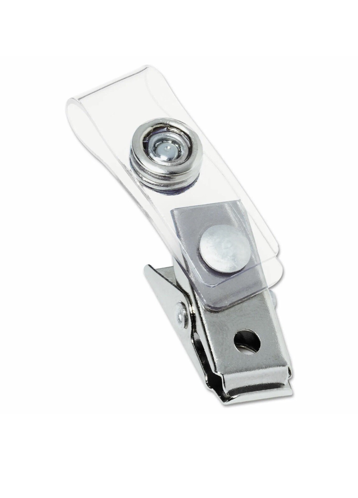 Gbc Metal Badge Clips with Plastic Straps Silver 100/Box 1122897 Brand ...