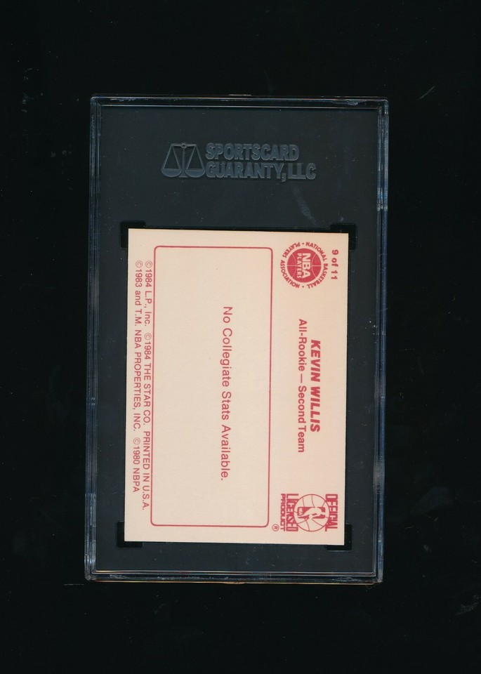 1985 Star All Rookie Team #9 Kevin Willis signed autograph SGC Auth ...