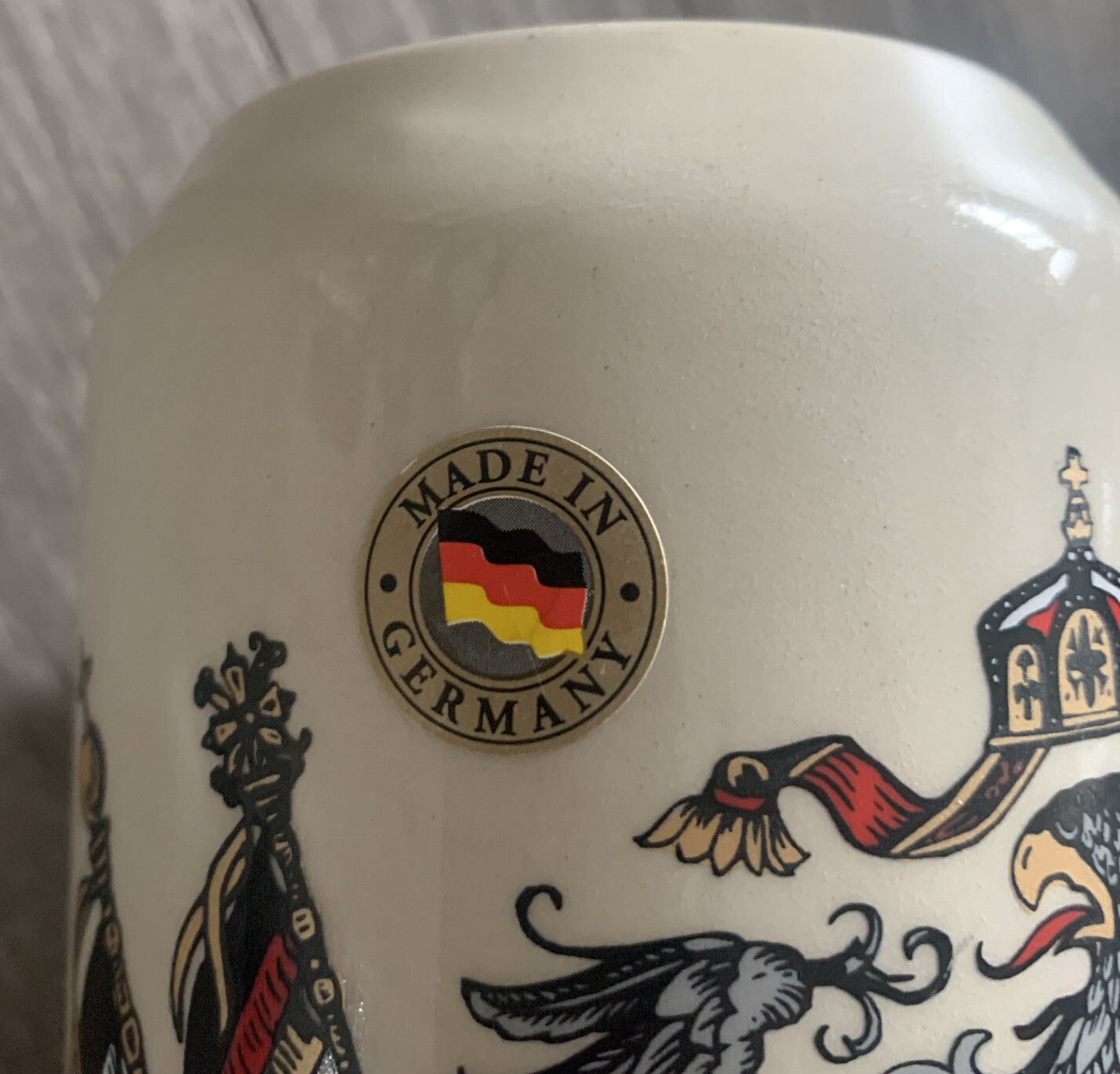 Vtg. German Beer Stein Old German Crest King Brand Hand Painted Germany ...