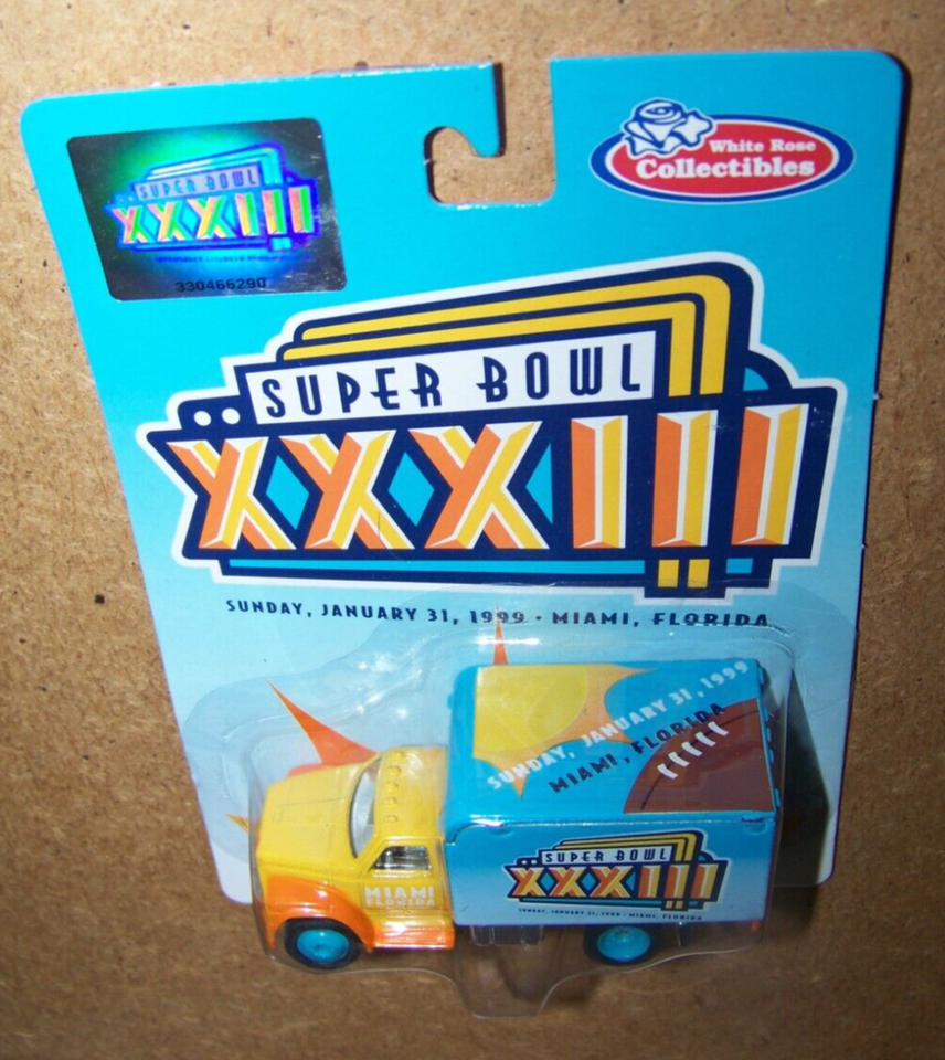 1999 SB Super Bowl 33 XXXIII logo panel truck van Denver Broncos ...