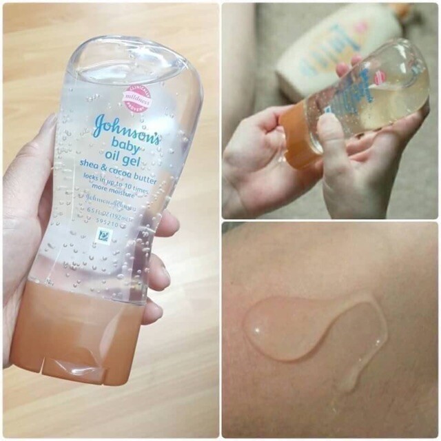 Johnson's Baby Oil Gel Shea Cocoa Butter 10 times Moisture Gentle Mild ...