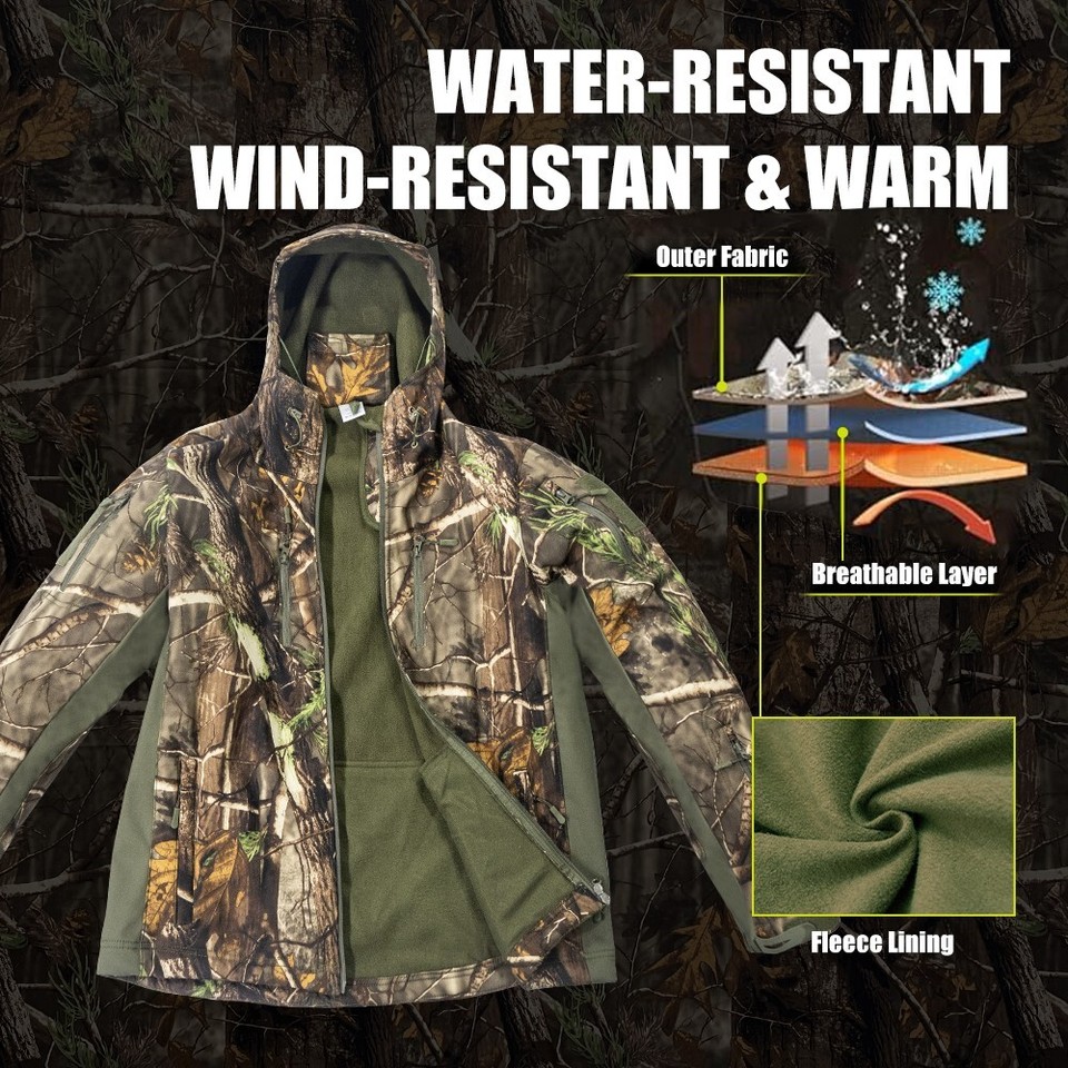 Hunting Clothes for Men with Lining, Water Resistant Hunting Jacket and ...