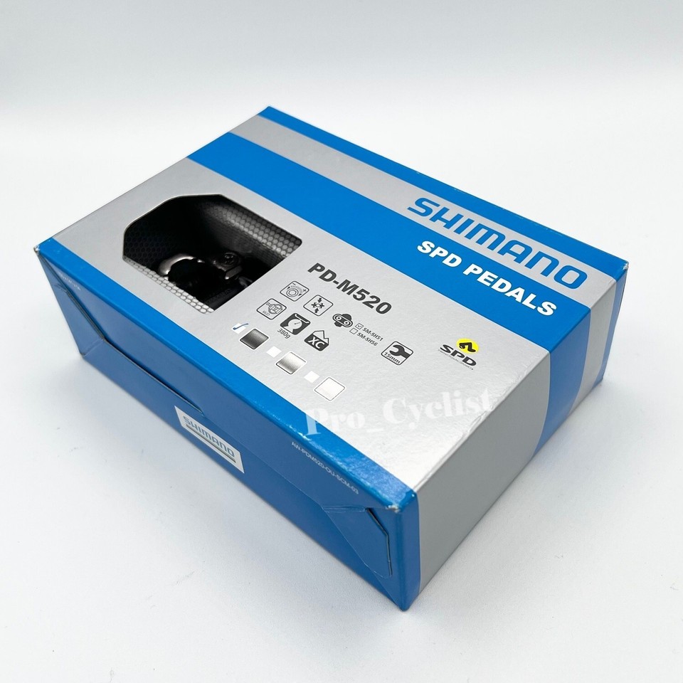Shimano PD-M520 SPD MTB Pedals Clipless 9/16" SM-SH51 Cleats Black New ...