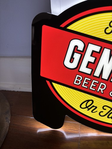 GENESEE BEER ALE LED LIGHT UP SIGN NEW BOX ICE COLD ON TAP BAR Rare 15 ...
