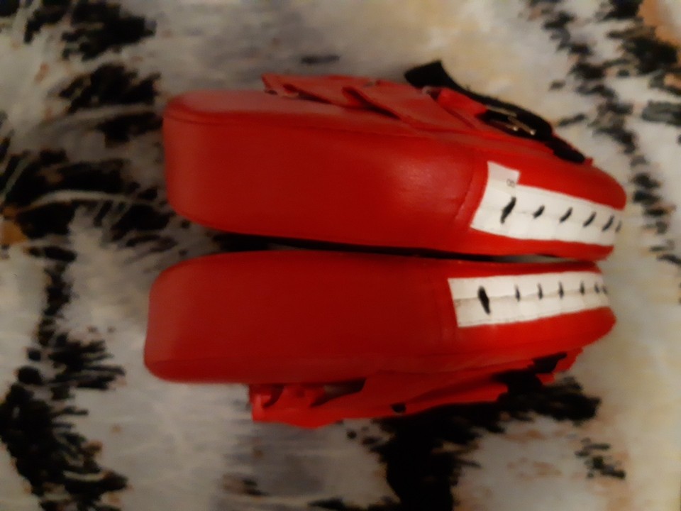 Boxing Focus Pads Hook and Jab Kick MMA Training Punching Gloves Curved ...