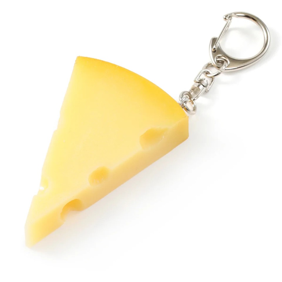 [ Emmental Cheese Wedge ] Keychain - Handcrafted Fake Food Sample ...