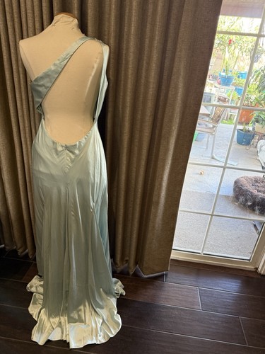 Leena MAC DUGGAL Pistachio ONE SHOULDER Jersey MERMAID Strappy Back ...