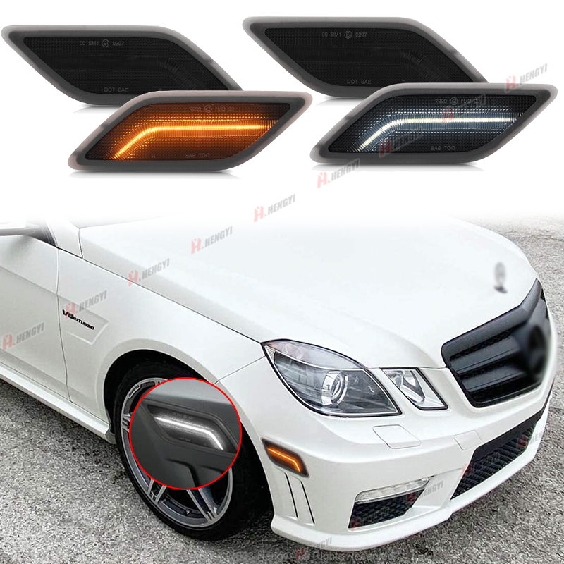 Smoke LED Amber Side Marker Light For 2010-2013 Mercedes W212 E-Class ...
