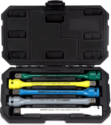 1/2" Drive Torque Limiting Extension Bar Set, 5-Piece Impact Torque ...