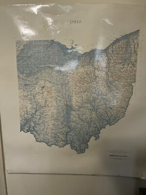 Ohio Shaded Relief Laminated Wall Map by Raven Maps & Images, 1991, 47 ...