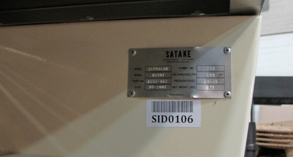 Satake Alphalab AS32 AlphaScan Grain Color Sorter Optical Color Sorter ...