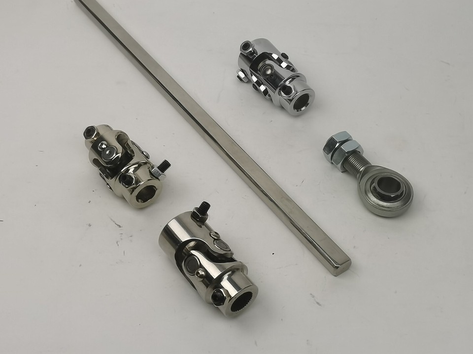 Mustang II Power Rack to 3/4DD Column 22" Steering Shaft Kit U Joints ...