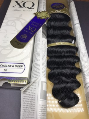 XQ CUTICLE REMY YAKY 100% HUMAN HAIR WEAVE_CHELSEA_DEEP_WAVE_18"_#1B | eBay