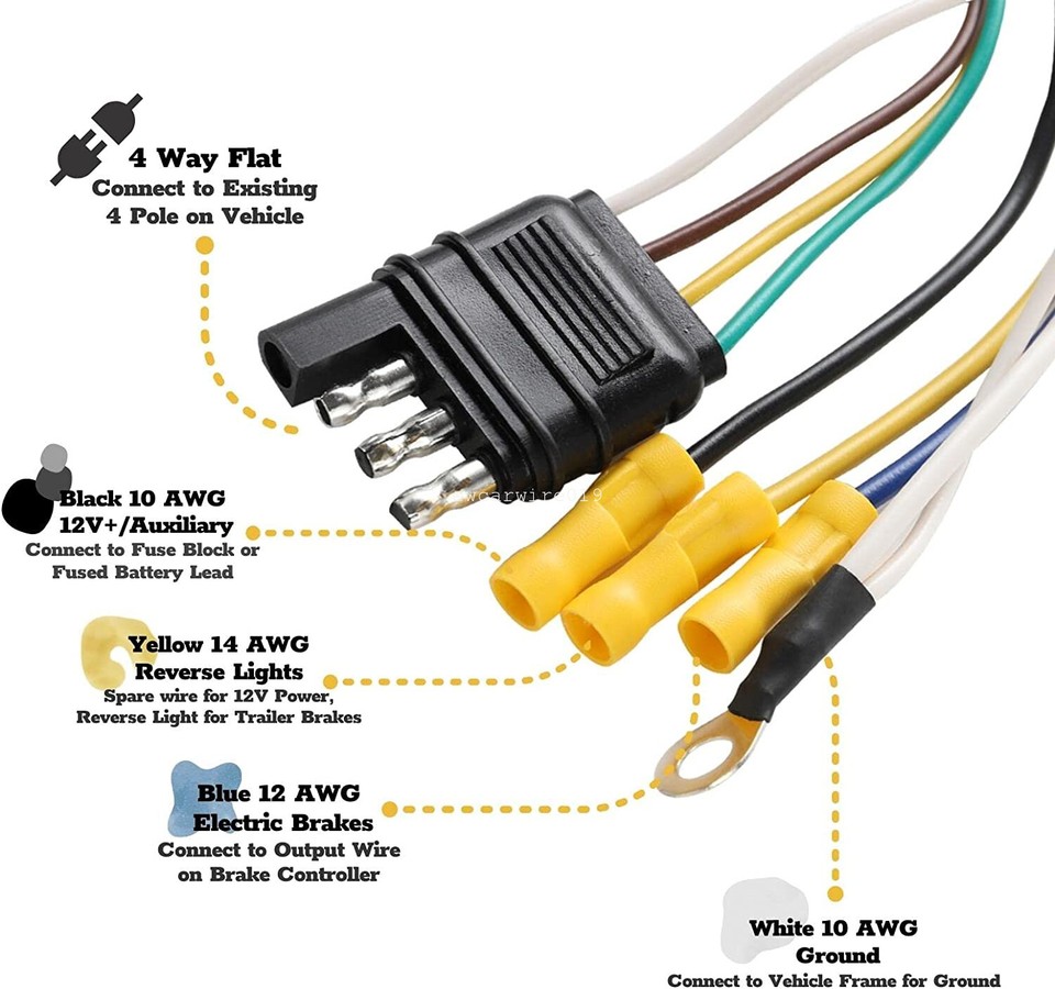 7 Way and 4 Pin Dual-Output Trailer Light Connector For TOYOTA TACOMA ...