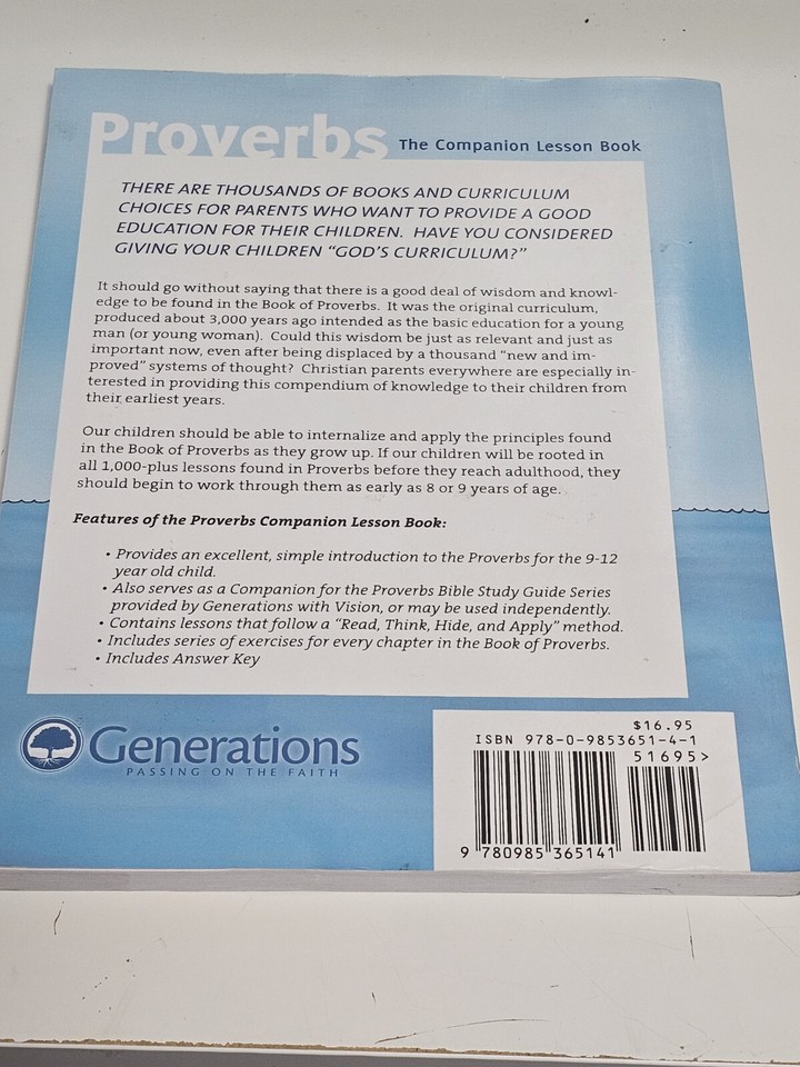 Proverbs : For Children Ages 9+: Companion Lesson Book by Joshua ...