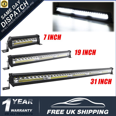 7/19/31 Inch Led Slim Light Bar Flood Work Lamp Suv Recovery Truck 4x4 ...