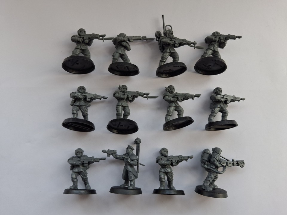 Warhammer 40k, 12 x Cadian Shock Troopers Set of Plastic Miniatures ...