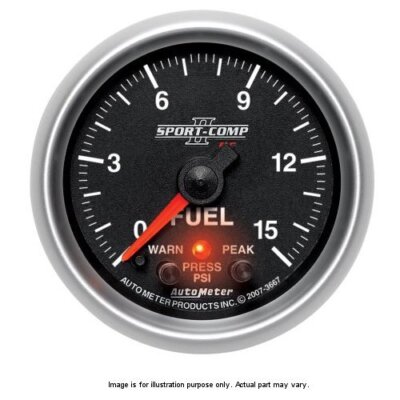 Auto Meter Sport-Comp II Fuel Pressure Gauge 2-5/8" Full Sweep Electric ...