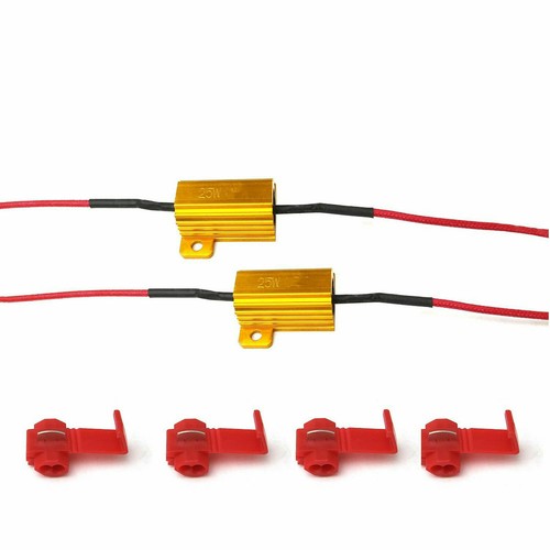 12V LED Load Resistors 25W 10 ohm Gold Turn Signal Blinker Fix Bulb ...