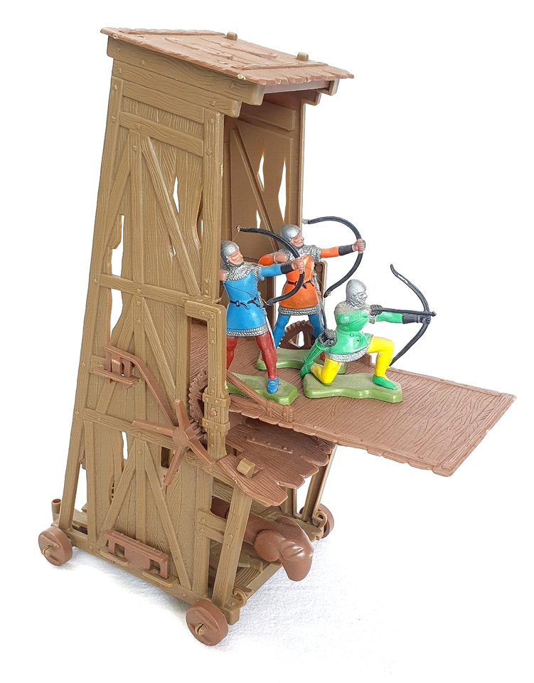 Jean Hoefler 1:32 MEDIEVAL SIEGE TOWER + 3x Herald Knight Figure Acc ...