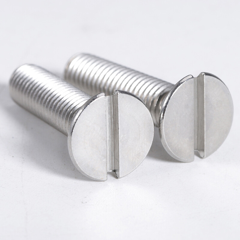 M3 M4 M5 Slotted Drive Countersunk Flat Head Screws A2 Stainless Steel ...