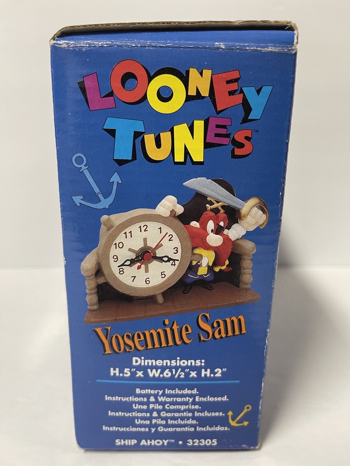 looney tunes yosemite sam clock With Box WB TESTED And WORKING | eBay