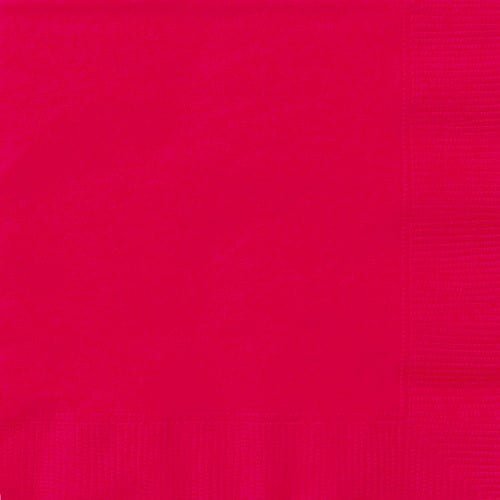 Ruby Red Solid Colour Beverage Napkins 20pk Serviettes Birthday Party ...