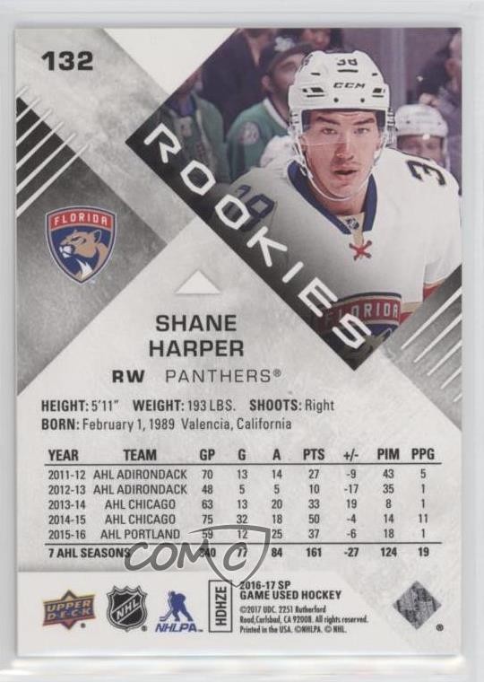 2016-17 SP Game Used Orange Rainbow Draft Year /100 Shane Harper #132 Rookie RC | eBay