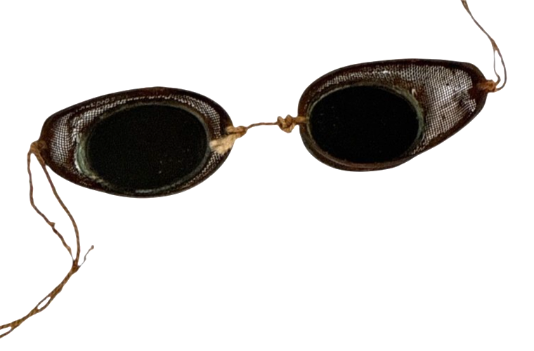 Vtg. artillery civil war goggles Lt/Green Lens Wire mesh safety ...