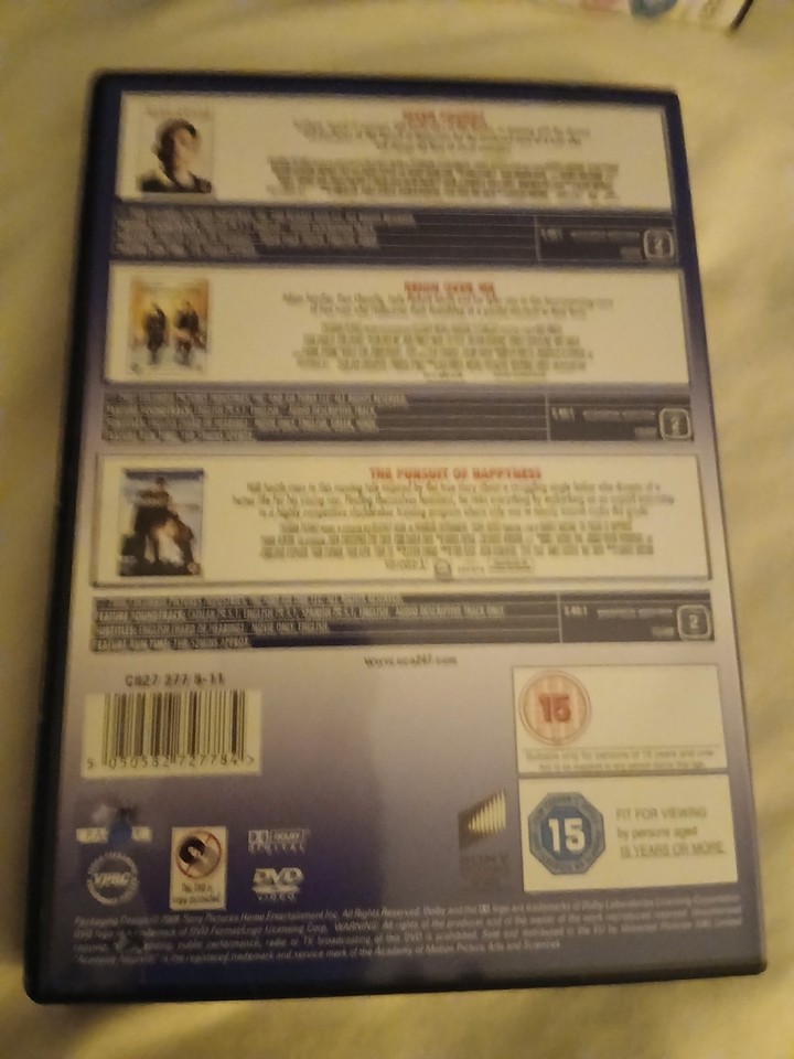 Will Smith 3 Film Box Set DVD Excellent Cond Seven Pnds-ReignO-Pursuit ...