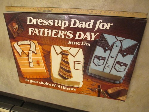 Baskin Robbins ice cream 1984 DRESS UP DAD Father's Day cake shirt tie ...